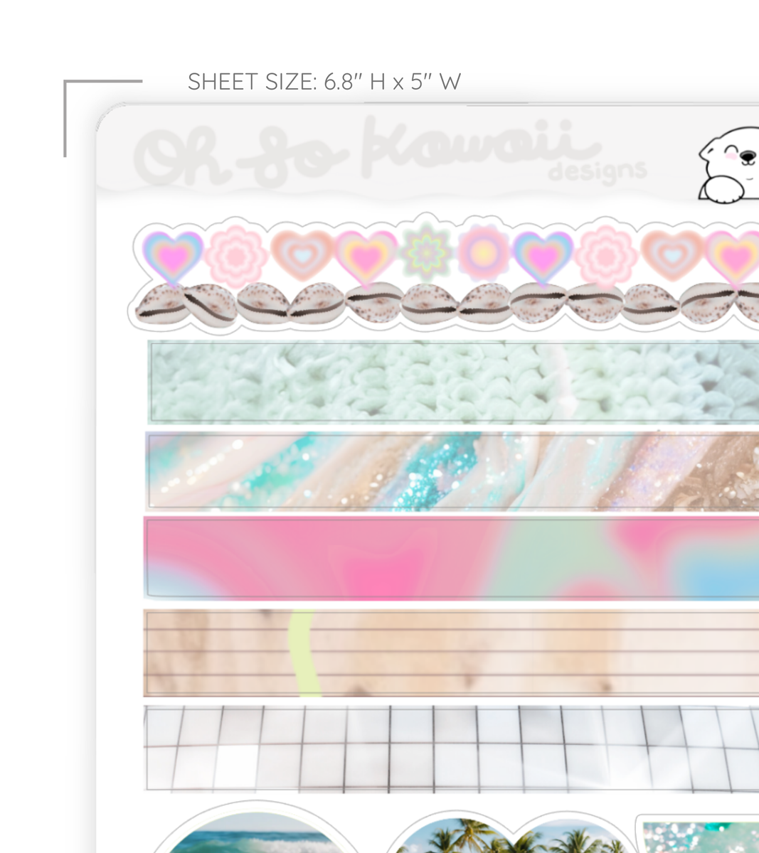 Beach Pastel Misc. Sticker Sheet – Ohsokawaiidesigns